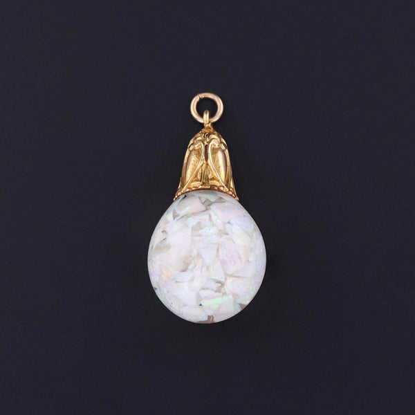 Vintage Floating Opal Pendant of 14k Gold - Trademark Antiques