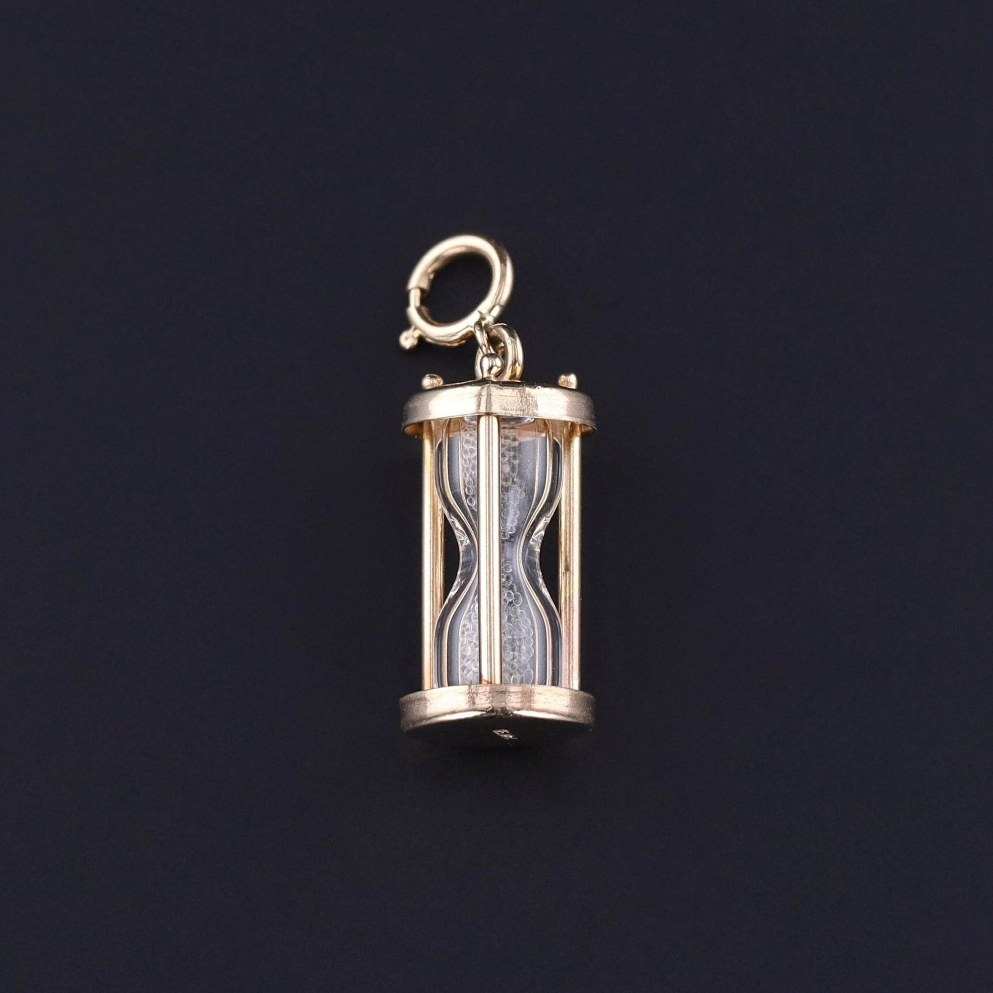 Vintage Hourglass Charm of 14k Gold - Trademark Antiques