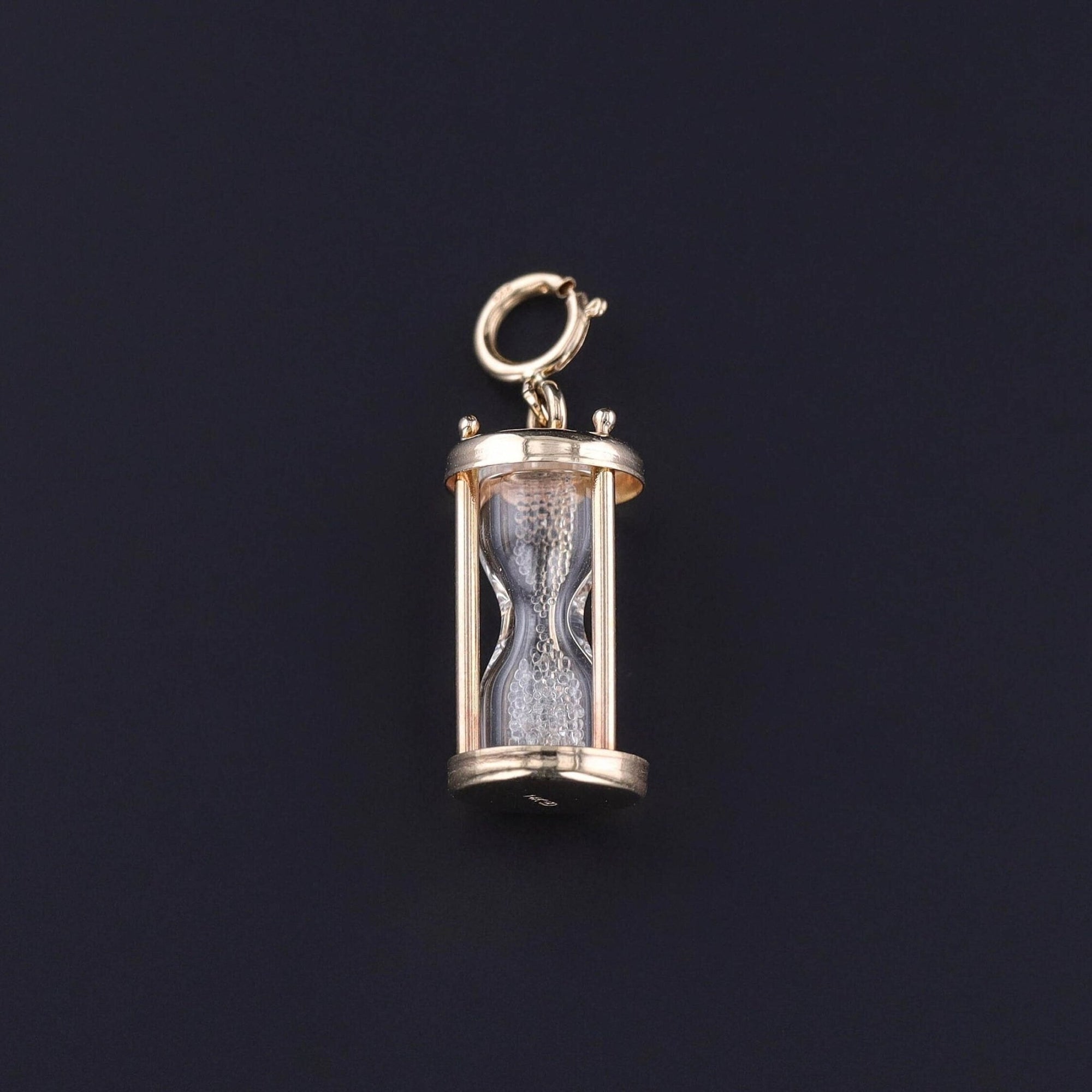 Vintage Hourglass Charm of 14k Gold - Trademark Antiques