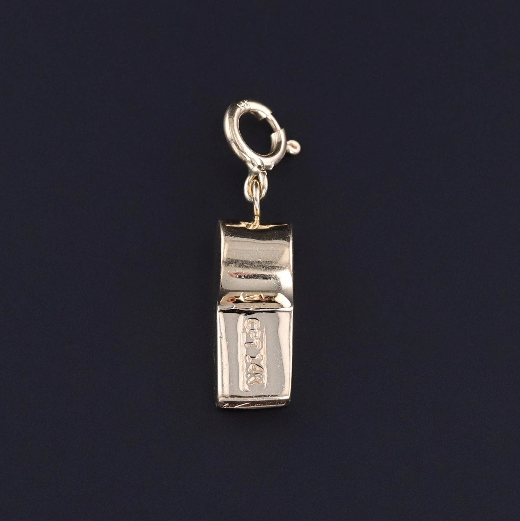 Vintage Whistle Charm of 14k Gold - Trademark Antiques