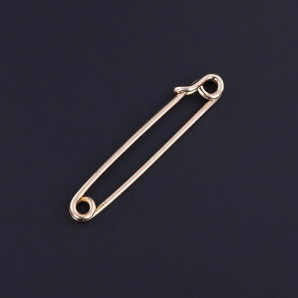 Antique Safety Pin Charm Holder of 14k Gold - Trademark Antiques
