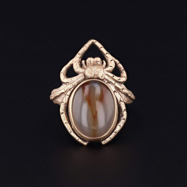 Spider Ring | 14k Gold Agate Spider Ring - Trademark Antiques