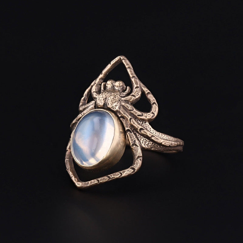 Spider Ring | 14k Gold & Moonstone Spider Ring - Trademark Antiques