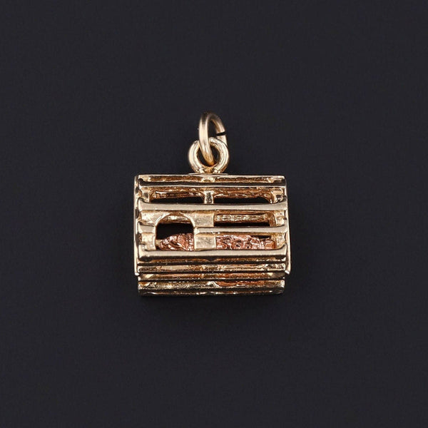 Vintage Lobster Trap Charm of 14k Gold - Trademark Antiques